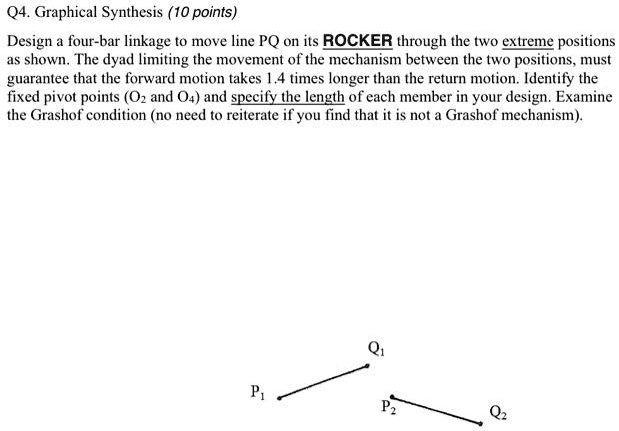 SOLVED: Q4.Graphical Synthesis10 points Design a four-bar linkage to ... SOLVED: Q4.Graphical Synthesis10 points Design a four-bar linkage to ...