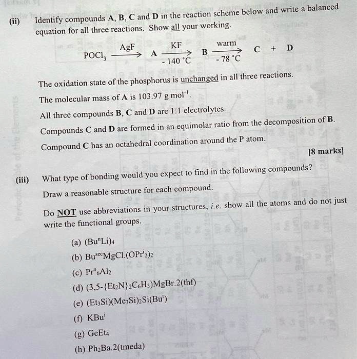 SOLVED:below and write a balanced Identify compounds A, B, â‚¬ and D in ...