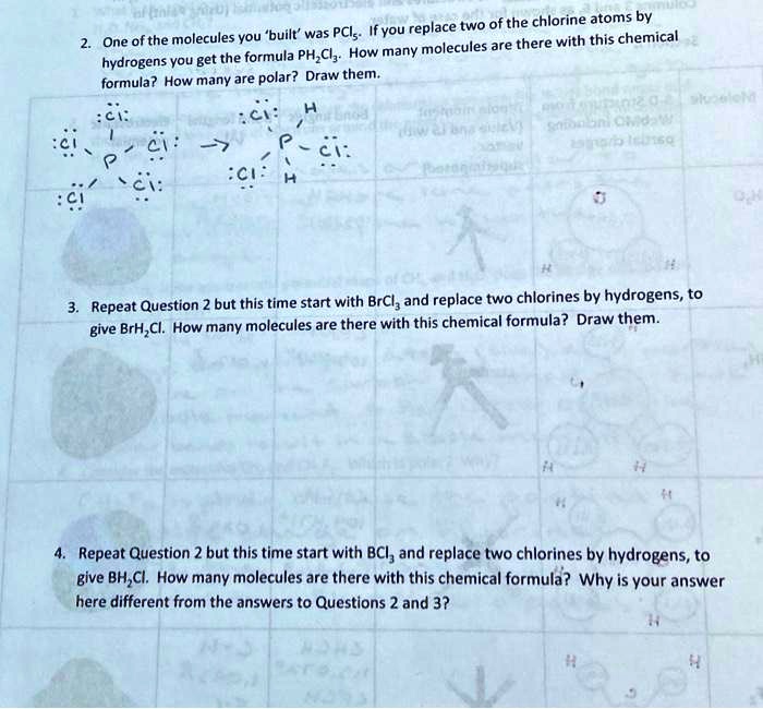 2 One Of The Molecules You Built Was Pci If You Replace Two Of The Chlorine Atoms By