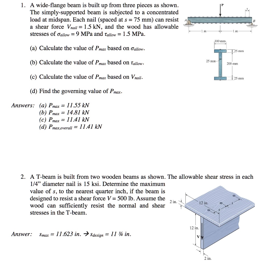 [GET ANSWER] 1. A wide-flange beam is built up from three pieces as ...