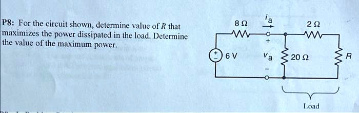 SOLVED: Determine value of the maximum power PS: For the circuit shown, determine the value of R ...