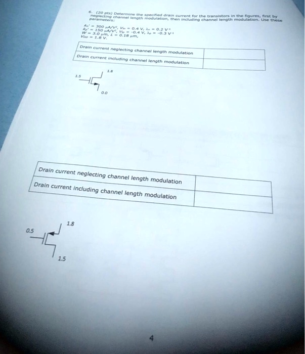 eglecting channel length modulation urrent including channel length ...