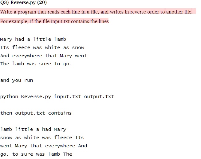 Q3 Reverse Py 20 Write A Program That Reads Each Line In A File And Writes It In Reverse
