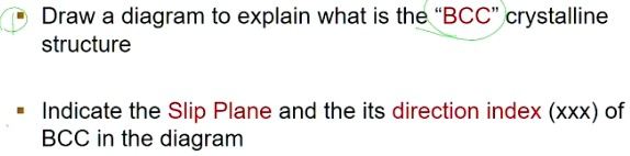 SOLVED: Draw a diagram to explain what is the 'BCC" crystalline ...