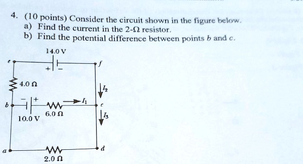 SOLVED: (10 points) Consider the circuit shown in the figure below Find the current in the 2-02 ...