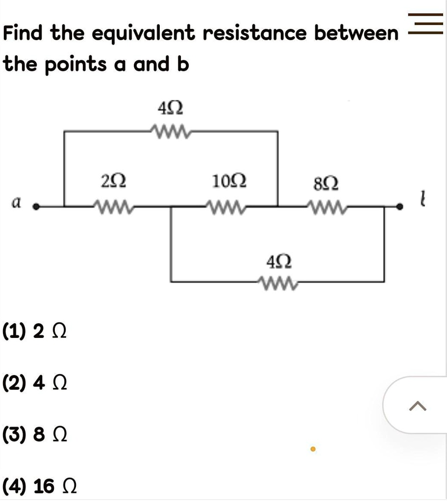 SOLVED: 'Find equivalent resistance between a and b'
