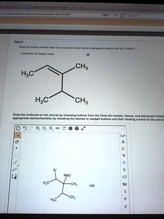 SOLVED: ' Draw the product formed when the compound shown below undergoes a reaction with Br2 in ...