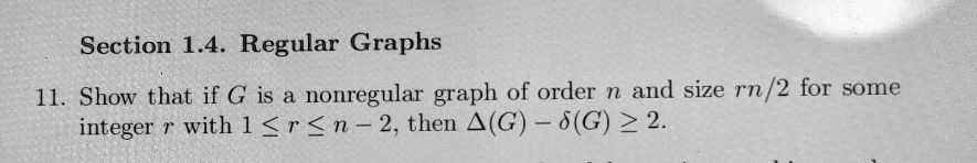 section 14 regular graphs 11 show that if g is a nonregular graph of ...
