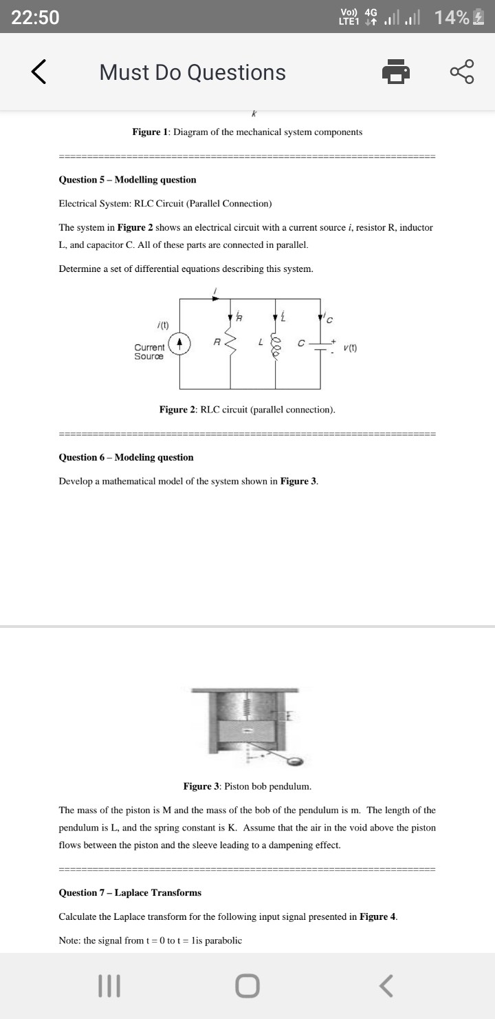 SOLVED: 22: 50 Vo1) 4 G 14 %ξ Must Do Questions ?? α0^0 k Figure 1 ...