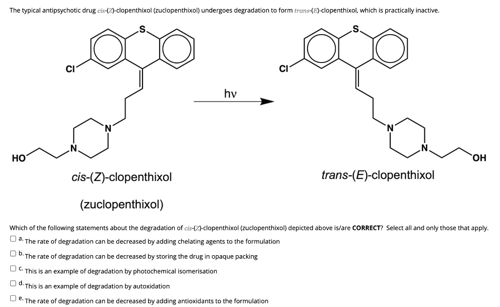 The typical antipsychotic drug cis-(Z)-clopenthixol (zuclopenthixol ...