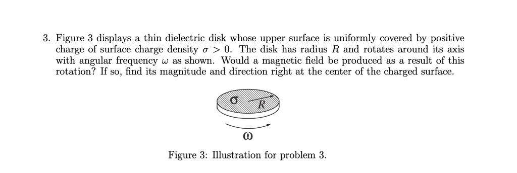 SOLVED: 3. Figure 3 displays a thin dielectric disk whose upper surface is uniformly covered by ...