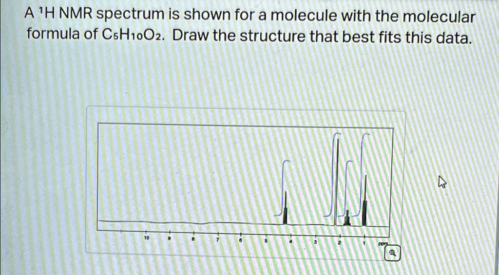 A ^1H NMR spectrum is shown for a molecule with the molecular formula ...