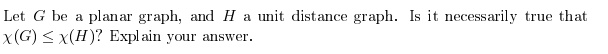 Let planar graph; and unit distance graph_ Is it nece… - SolvedLib