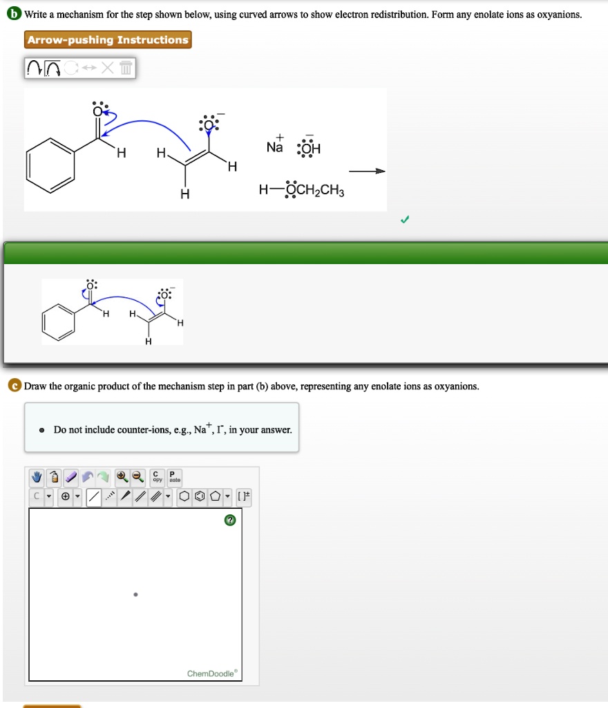 SOLVED: Draw the organic product of the mechanism step in part (b ...