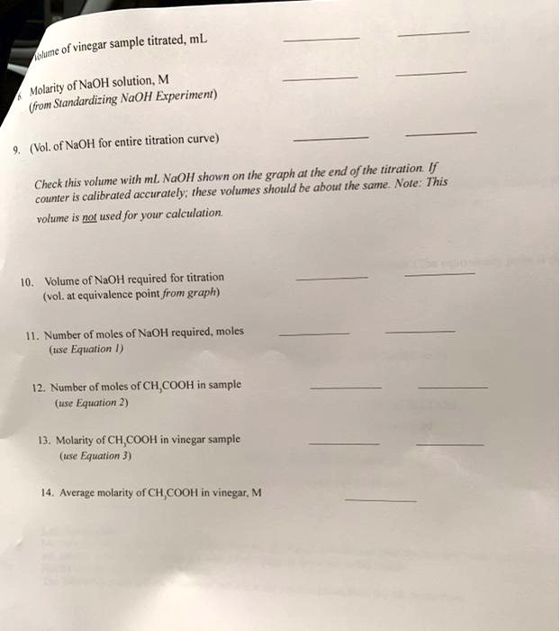 of vinegar sample titrated ml aluec of naoh solution molarity standardizing naoh experiment from ...