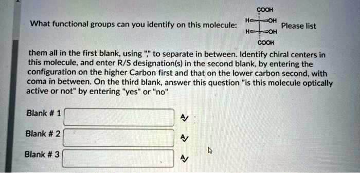 coch joh please list soh what functional groups can you identify on ...