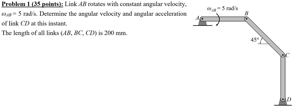 Solved Link Ab Rotates With Constant Angular Velocity Omegaab 5 Rad