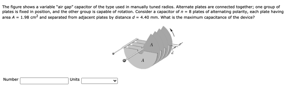 SOLVED: The figure shows variable air gap" capacitor of the type used ...