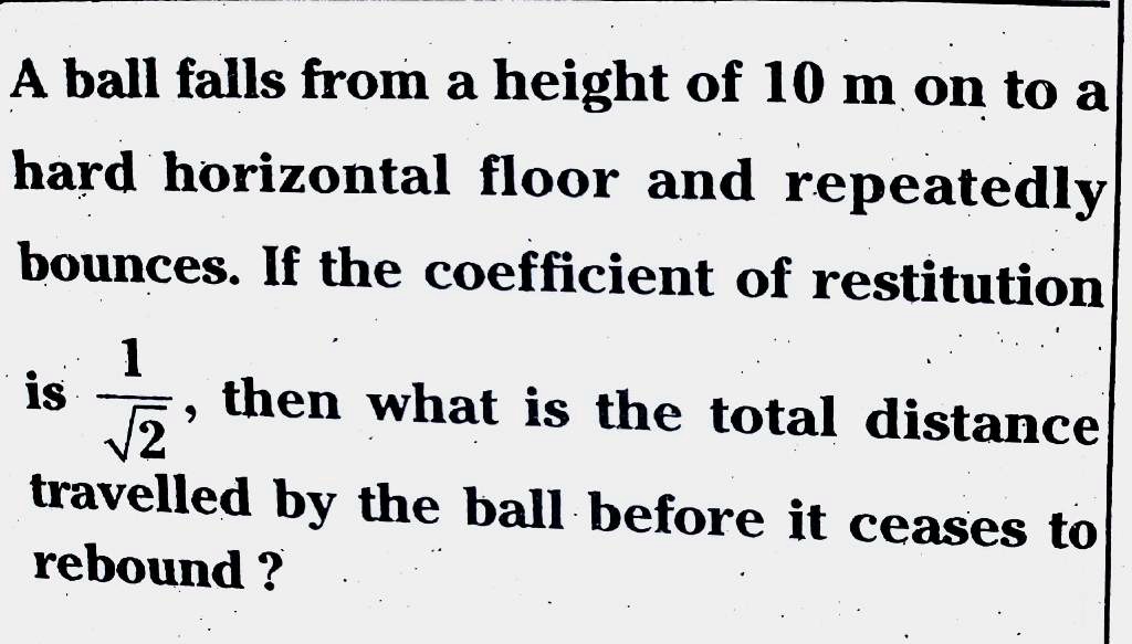 Solved A Ball Falls From A Height Of 10 M On To A Hard Horizontal