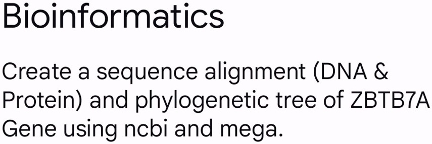 SOLVED: Texts: Bioinformatics Create a sequence alignment (DNA Protein ...
