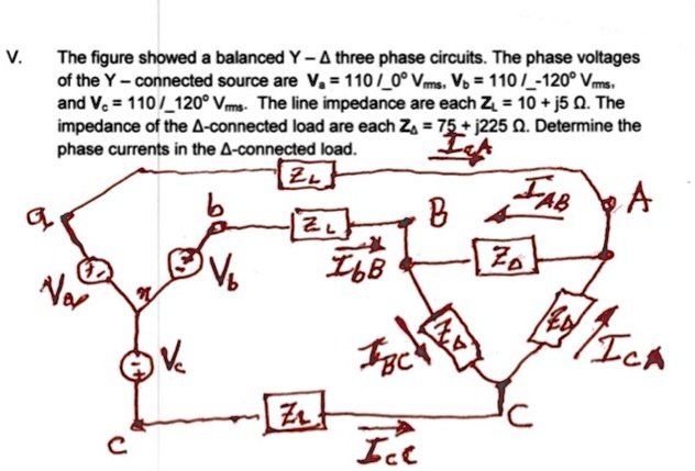 SOLVED: The figure showed a balanced Y-three phase circuit. The phase voltages of the Y ...