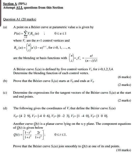 SOLVED: Text: Section A (50%) Attempt ALL questions from this Section Question 1: A point on ...