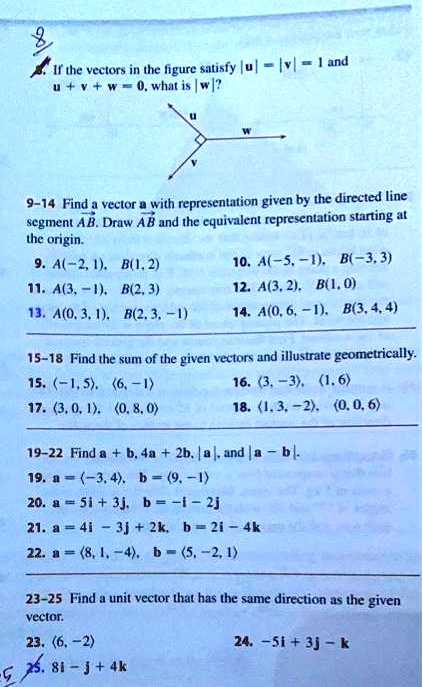 SOLVED:I the vectors in the figure satisty (u/ = |v/ = and 0.what is 9 ...