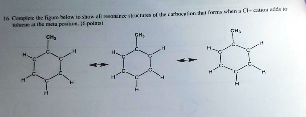 SOLVED: forms when a Cl+ cation adds t0 16 Complete the figure below to ...