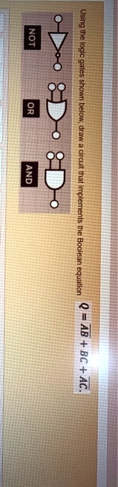 Solved Not Or Using The Logic Gates Shown Below Draw A Circuit That Ands The Boolean Equation 