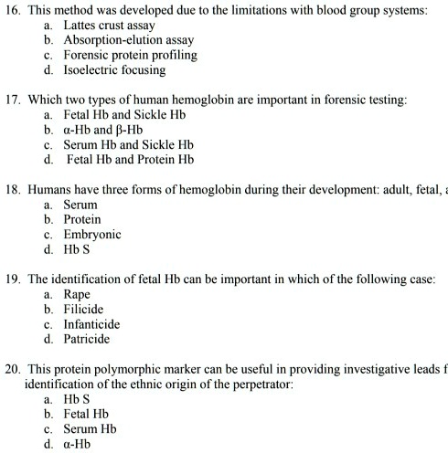this method was deve oped due t0 the iimitations with blood group ...