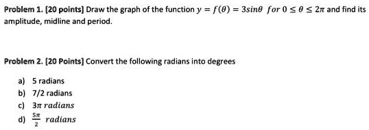 SOLVED: Please help! 1 2abcd Problem 1. [20 points] Draw the graph of ...