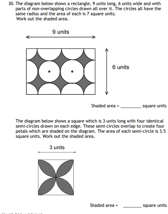 30. The diagram below shows rectangle, units long; un… - SolvedLib