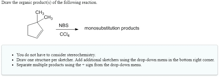 SOLVED: ' Draw the organic product(s) of the following reaction CH3 CH3 ...