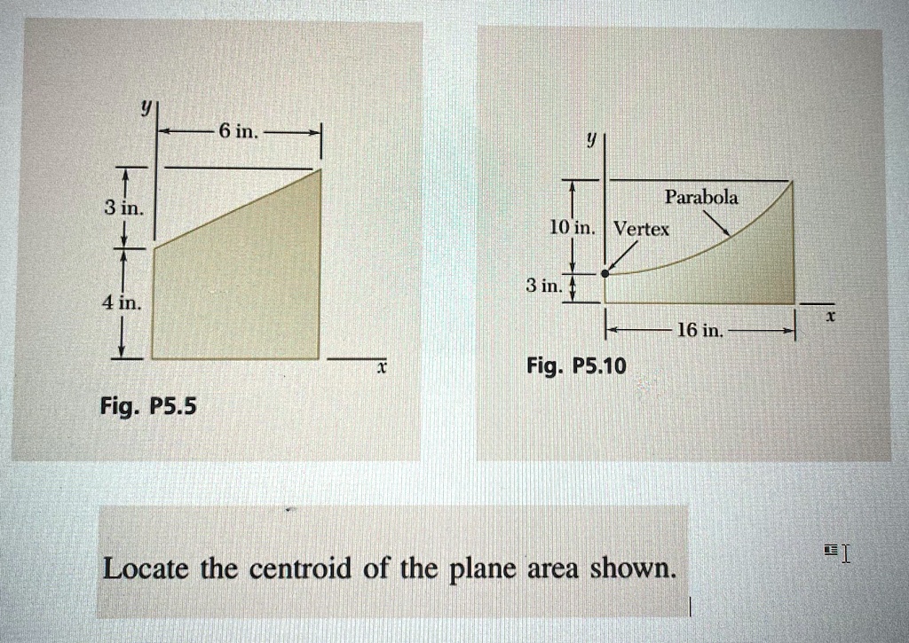 [GET ANSWER] fig 55 510 locate the centroid of the plane area shown ...