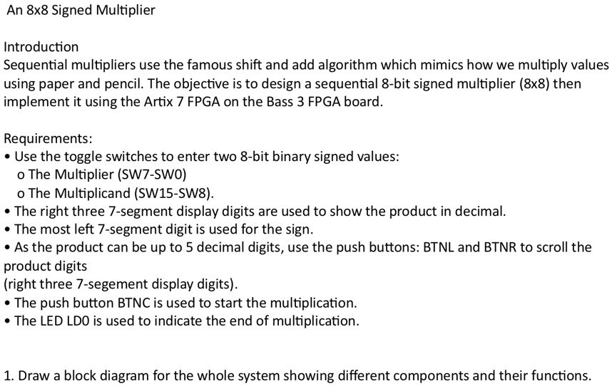SOLVED: An 8x8 Signed Multiplier Introduction: Sequential multipliers ...