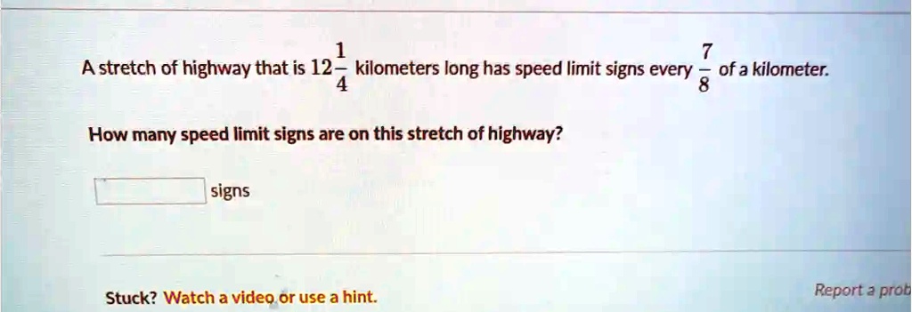 SOLVED: A stretch of highway that is 12- kilometers long has speed ...
