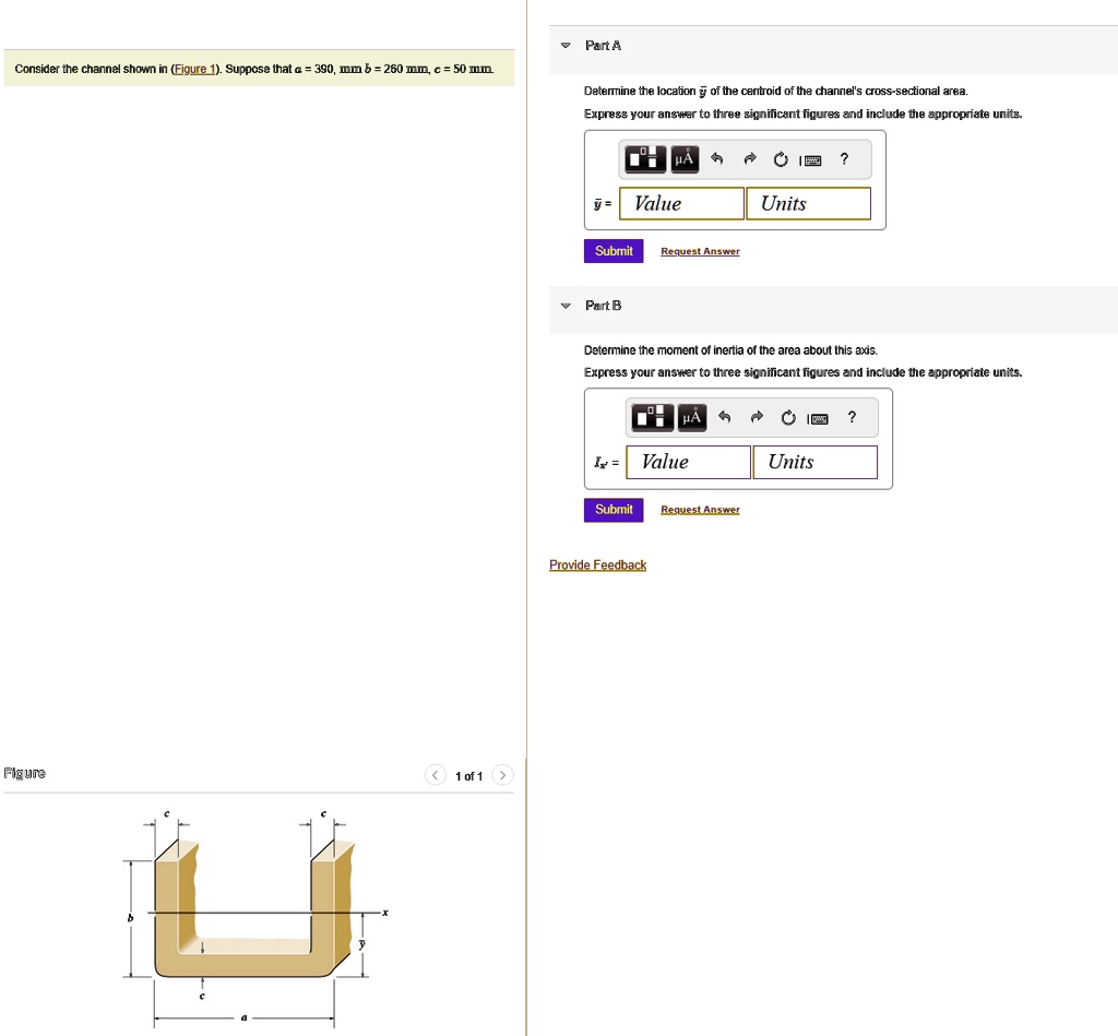 consider the channel shown in figure 1 suppose that a 390 mm b 260 mm c ...