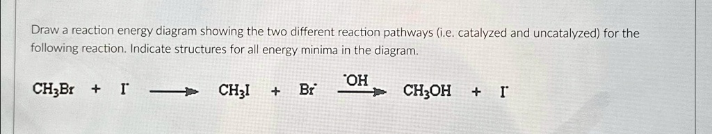 Draw a reaction energy diagram showing the two different reaction ...