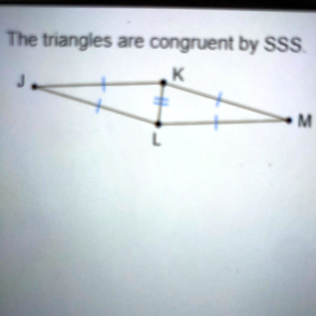 The triangles are congruent by SSS.