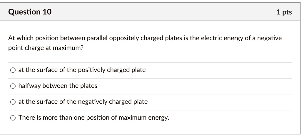 SOLVED: Question 10 1 pts At which position between parallel oppositely ...