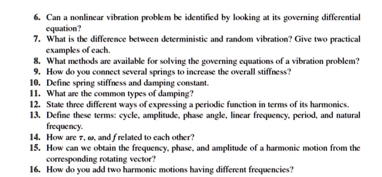 6. Can a nonlinear vibration problem be identified by looking at its ...