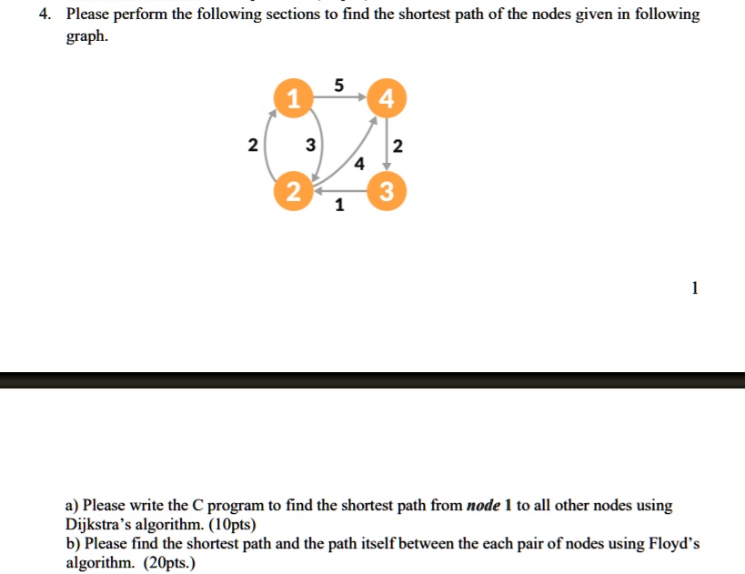 SOLVED: 4. Please perform the following sections to find the shortest ...