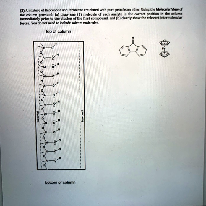 (2) A mixture of fluorenone and ferrocene are eluted with pure ...