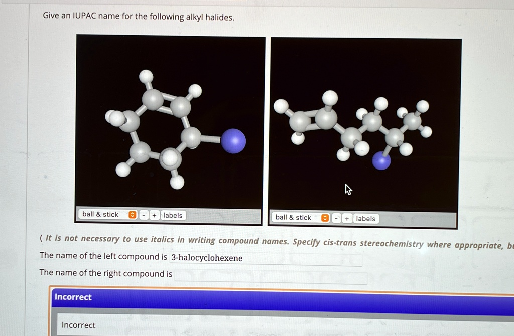 give an iupac name for the following alkyl halides it is not necessary ...