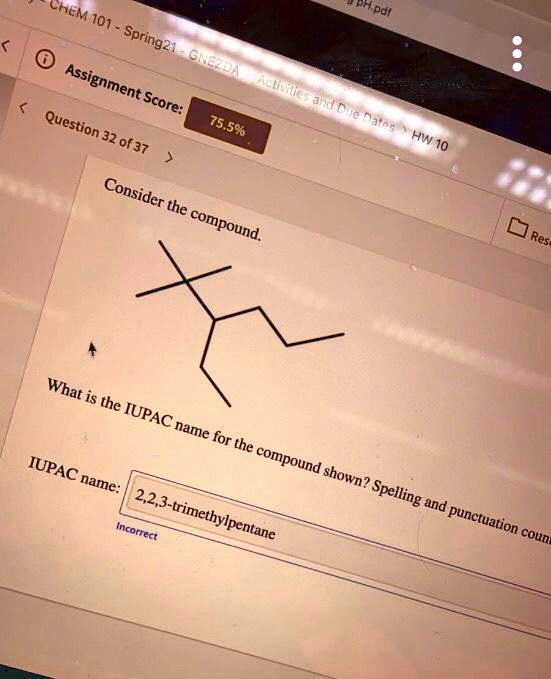 SOLVED: Crem 101 TPHpdf Spring21 CNEZDA Assignment = Activities Score ...