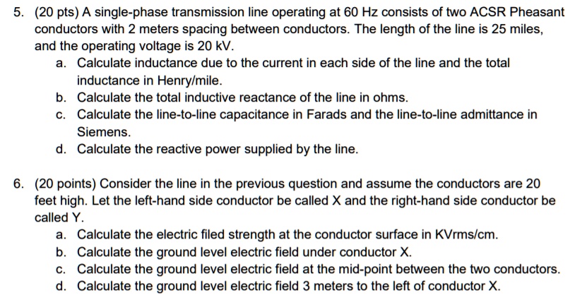 SOLVED: ***ONLY ANSWER NUMBER 6 PLEASE*** 5. (20 pts A single-phase ...