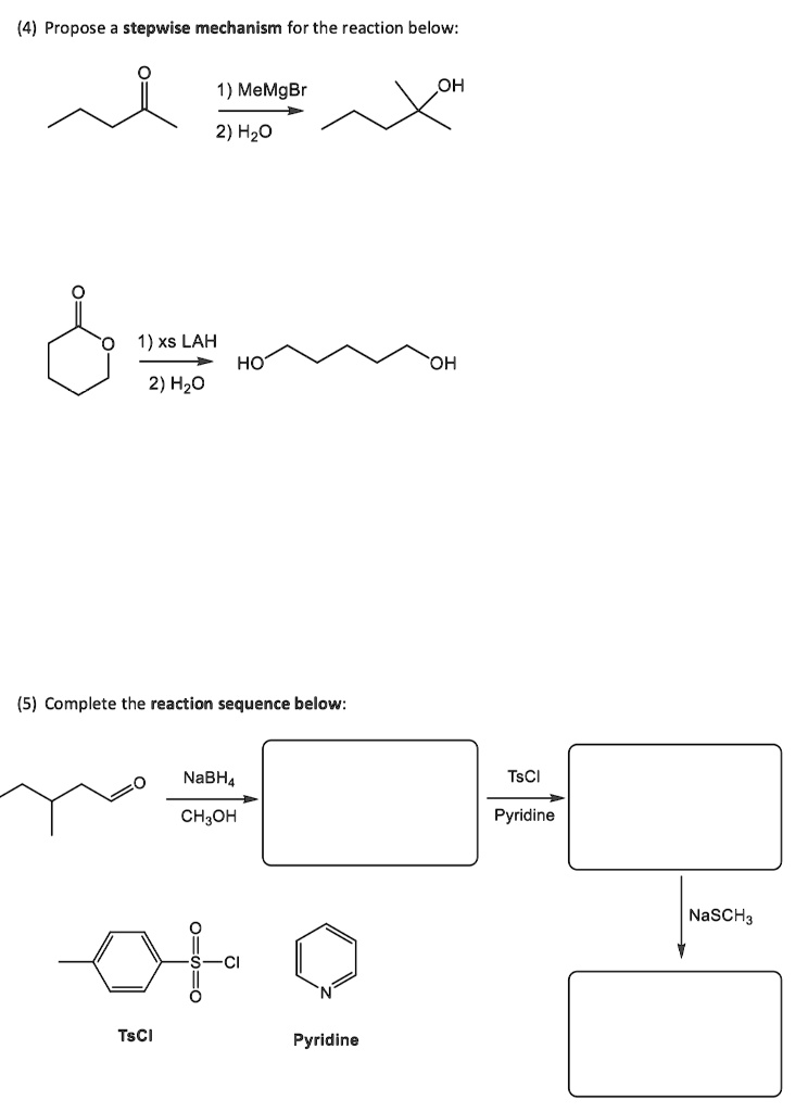 SOLVED: (4) Propose stepwise mechanism for the reaction below: 1 ...