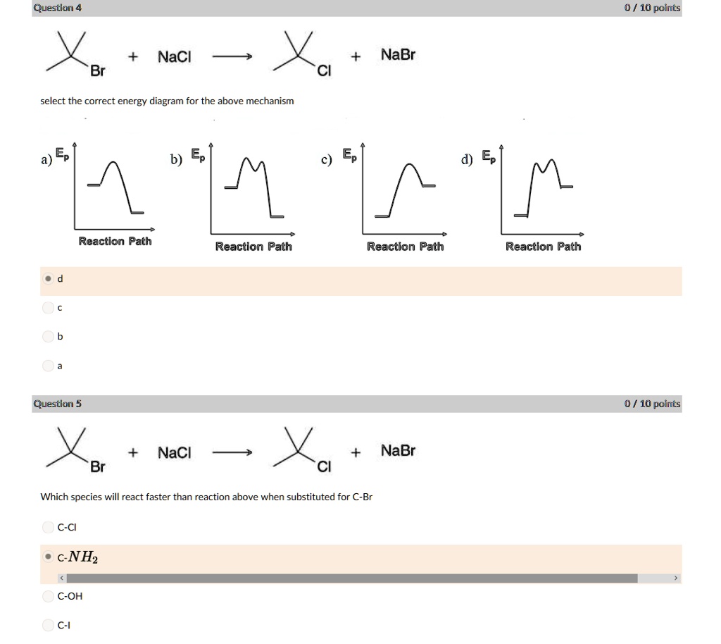 SOLVED: Question 10 points NaCl NaBr Br Cl select the correct energy ...