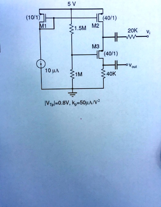 SOLVED: Transistors have finite output impedance, such that for a transistor, gmro=100. Draw the ...