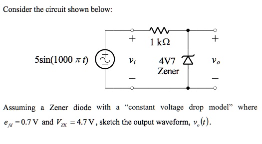 SOLVED: Text: Consider the circuit shown below: R1 = 1 kÎ© O + + Vi = 5sin(1000t) Vo Assuming a ...